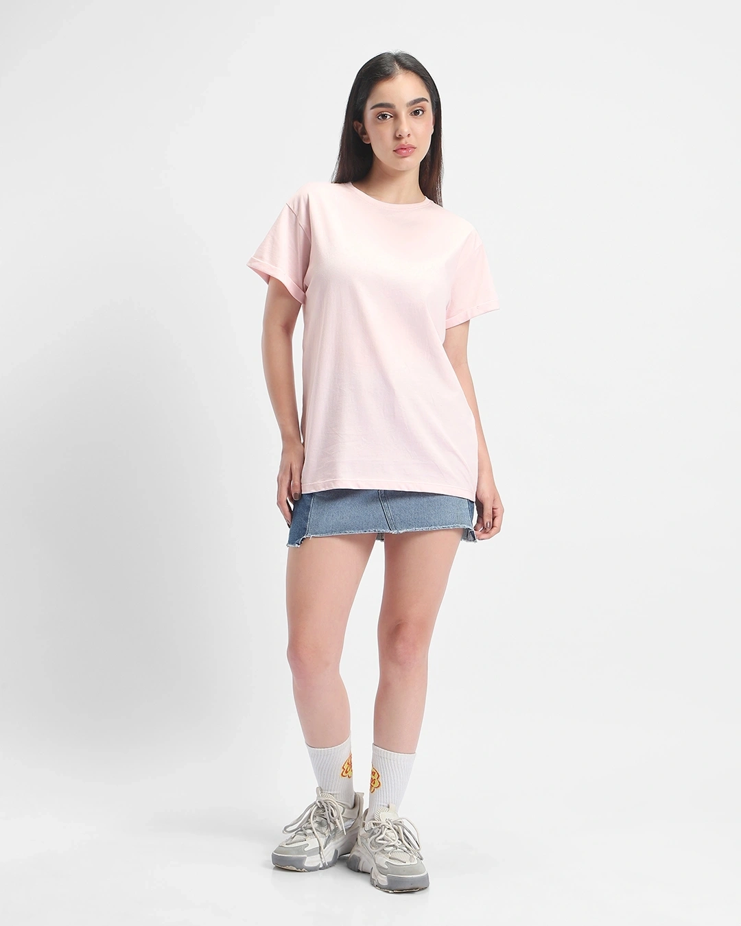 Women’s Pink Boyfriend T-shirt – Printed Tee